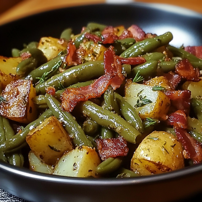 Country Ranch Green Beans 'and Potatoes with Bacon - skilledcooks