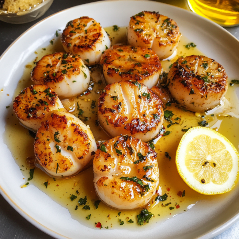 Lemon Butter Scallops - skilledcooks