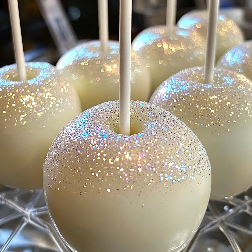White Sparkle Candy Apples - skilledcooks
