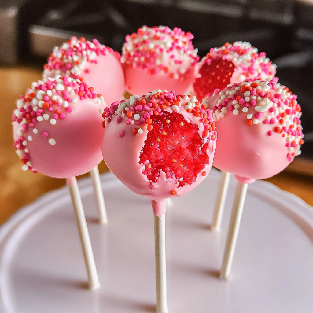 Strawberry Cake Pops - skilledcooks