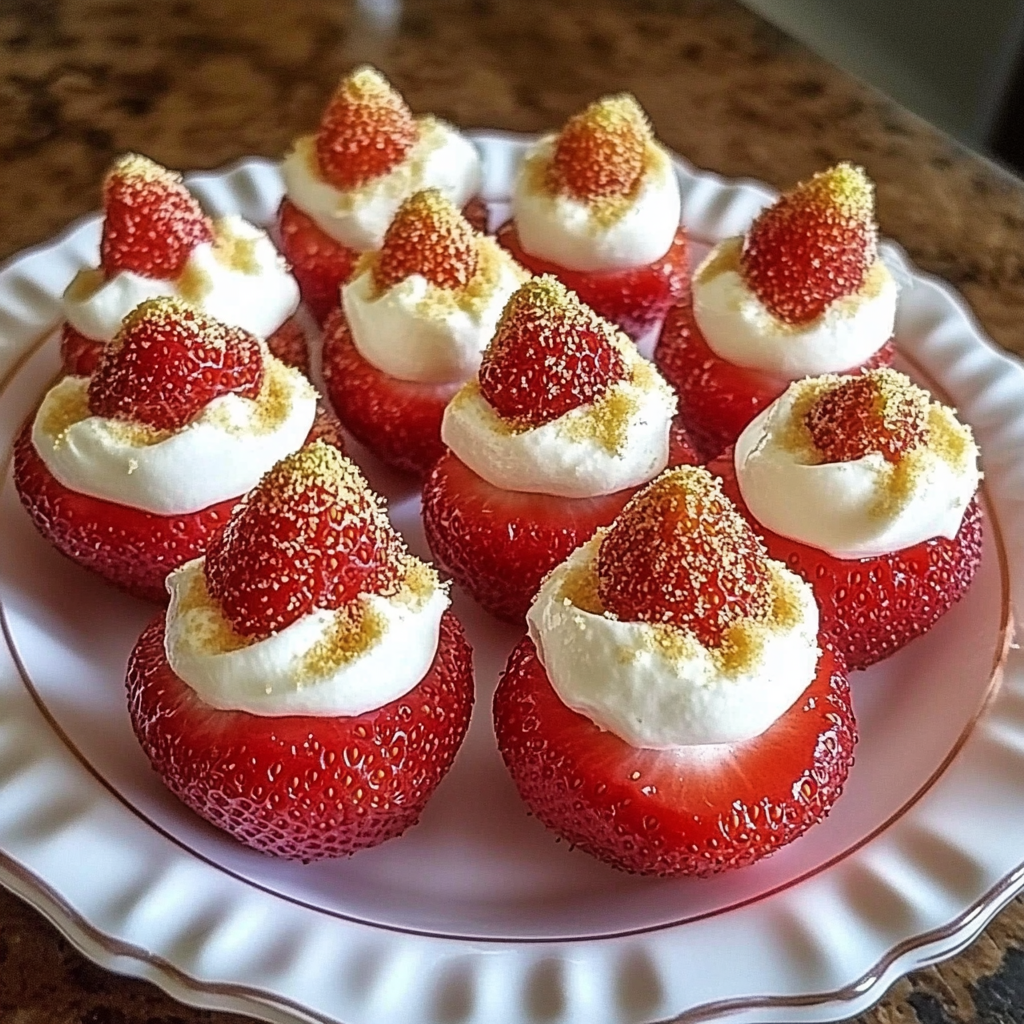 Easy Cheesecake Deviled Strawberries - skilledcooks