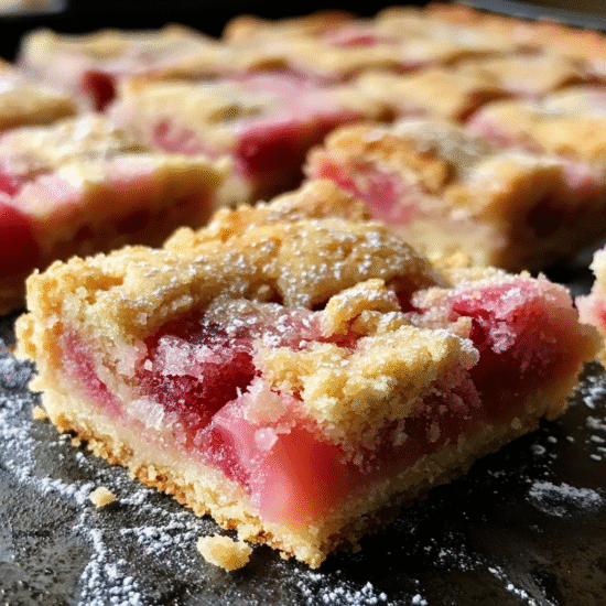 Rhubarb Shortbread Bars - skilledcooks