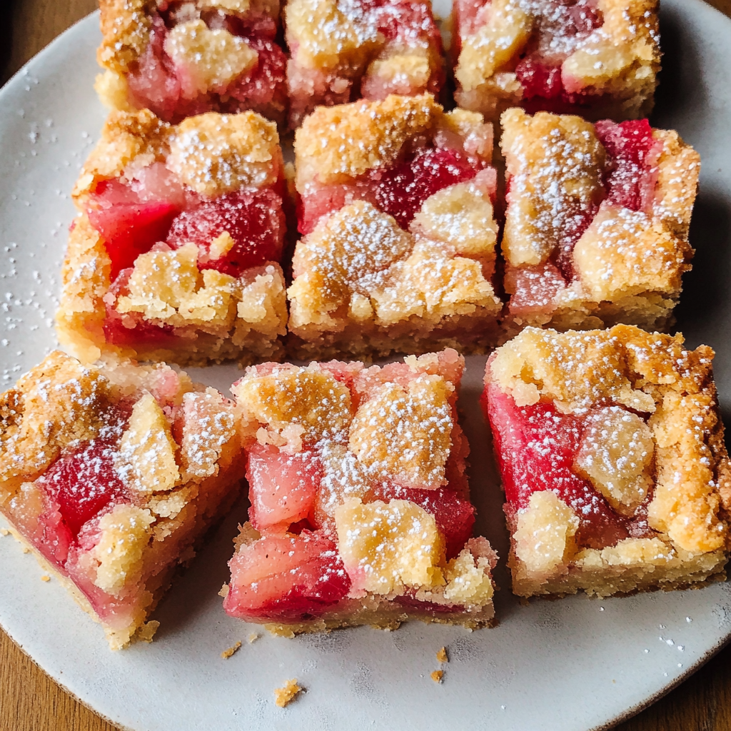 Rhubarb Shortbread Bars - skilledcooks
